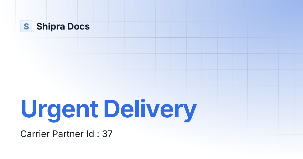 Urgent Delivery | Shipra Docs